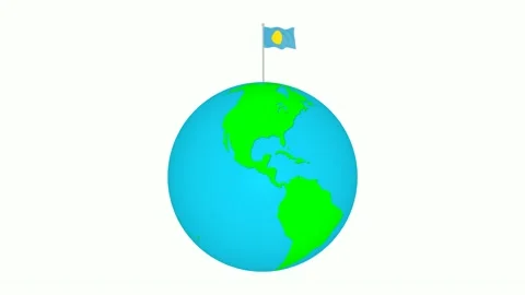 Flag of Palau national flag fly animated... | Stock Video | Pond5