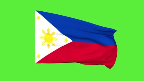 Flag of the Philippines on a green scree... | Stock Video | Pond5
