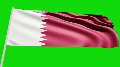 Flag of Qatar is flying in the wind on g... | Stock Video | Pond5