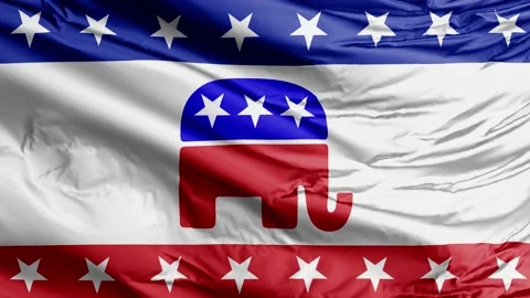 A Flag of The Republican Party, also ref... | Stock Video | Pond5