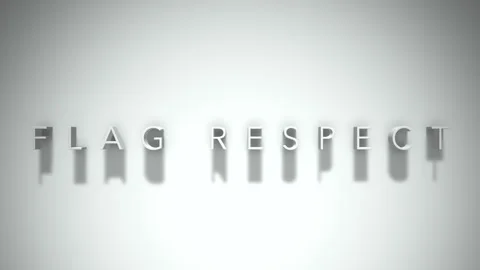 flag respect 3D title animation white te... | Stock Video | Pond5