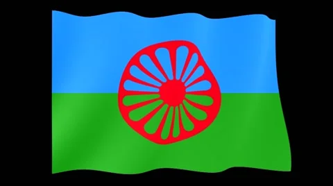 Flag of the Romani people. Waving (PNG)... | Stock Video | Pond5