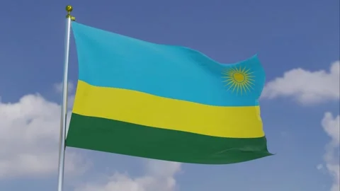 Flag Of Rwanda Moving In The Wind With A... | Stock Video | Pond5