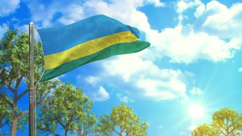 flag of Rwanda at sunny day, good ecolog... | Stock Video | Pond5
