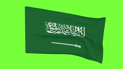 Flag of Saudi Arabia on a green screen. ... | Stock Video | Pond5