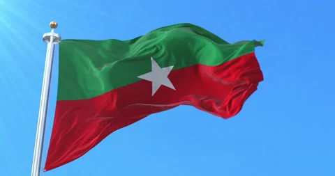 Flag of the Shan State Army North. Loop | Stock Video | Pond5