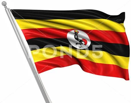 Flag of Uganda Flag of Uganda , This is a computer generated and 3d ...