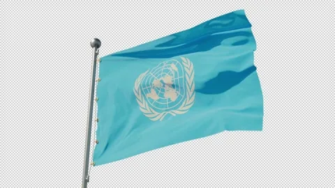 Flag of UN or United Nations, looped and... | Stock Video | Pond5