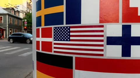 Flag of the USA: Multinational Flags Fea... | Stock Video | Pond5