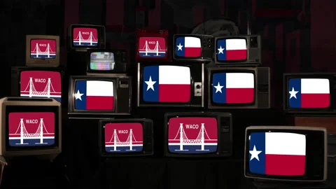 Flag of Waco and Flag of Texas on Retro ... | Stock Video | Pond5