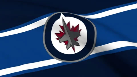 Flag with Winnipeg Jets Logo Loop | Stock Video | Pond5