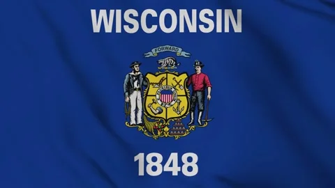 Flag of Wisconsin - 4K Seamless Loop of ... | Stock Video | Pond5