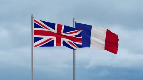 Flags and UK United Kingdom of Great Bri... | Stock Video | Pond5