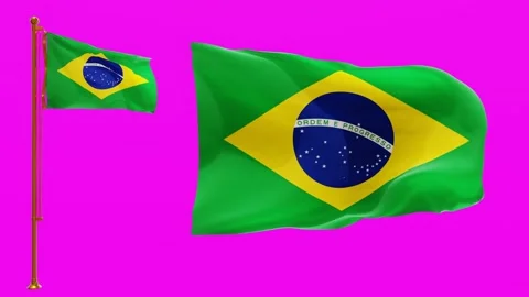 Flags of Brazil with Green Screen Chroma... | Stock Video | Pond5