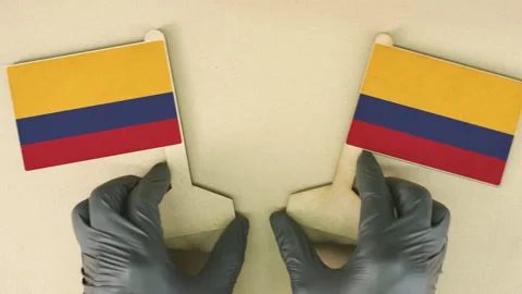 Flags of Colombia made of recycled paper... | Stock Video | Pond5