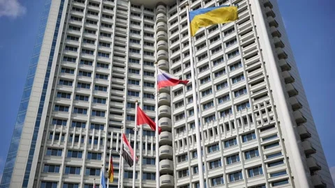 Flags of countries on the background of ... | Stock Video | Pond5
