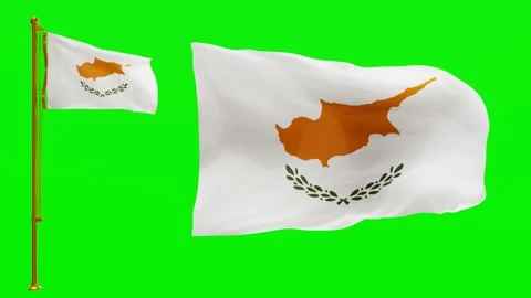 Flags of Cyprus with Green Screen Chroma... | Stock Video | Pond5