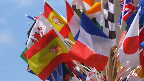 Flags of the different countries in 4k s... | Stock Video | Pond5
