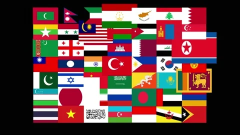 Flags of different countries uniting in ... | Stock Video | Pond5