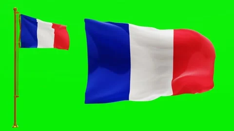 Flags of France with Green Screen Chroma... | Stock Video | Pond5