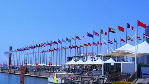 Flags of many countries on the backgroun... | Stock Video | Pond5