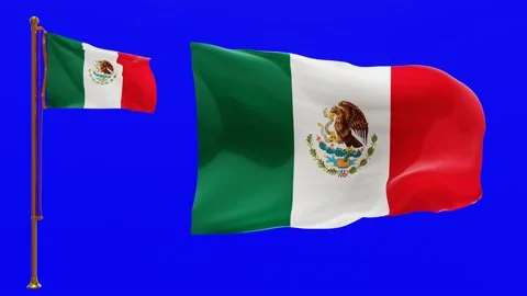 Flags of Mexico with Green Screen Chroma... | Stock Video | Pond5