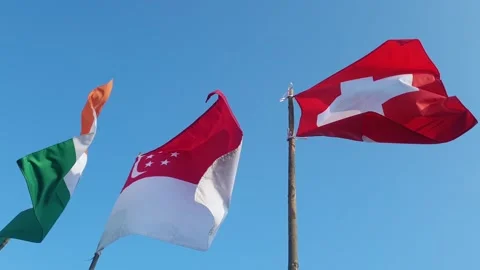 Flags of various countries flutter at th... | Stock Video | Pond5
