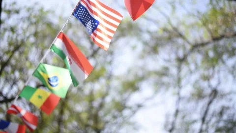 Flags of world country fluttering in win... | Stock Video | Pond5