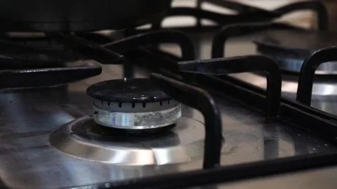 Flame of gas stove close up. The stove i... | Stock Video | Pond5