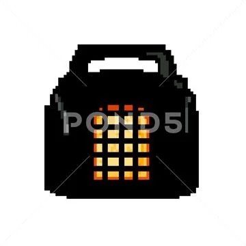 Flame heater gas game pixel art vector illustration: Graphic #241450285