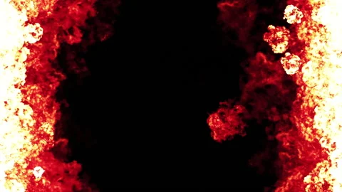 Flames around the screen on a black back... | Stock Video | Pond5