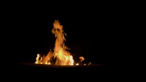 Flames Rising From a Fire In An Outdoor ... | Stock Video | Pond5