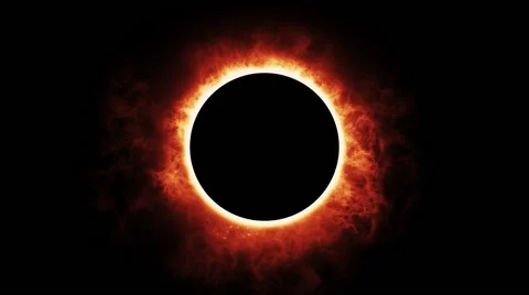 Flaming Ring of Fire on Black Background... | Stock Video | Pond5