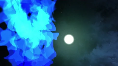 Flaming Torch Burning With Moon Night Sk... | Stock Video | Pond5
