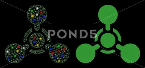 Flare Mesh 2D WMD Nerve Agent Chemical Warfare Icon with Flare Spots ...