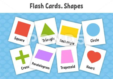 Flash cards. Learning shapes. Education developing worksheet. Activity ...