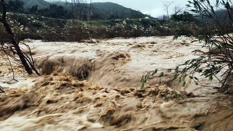 Flash Flood Water River Storm Surge Muds... | Stock Video | Pond5
