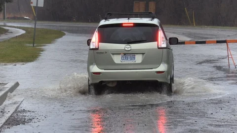 Flash flooding and heavy rain in city st... | Stock Video | Pond5