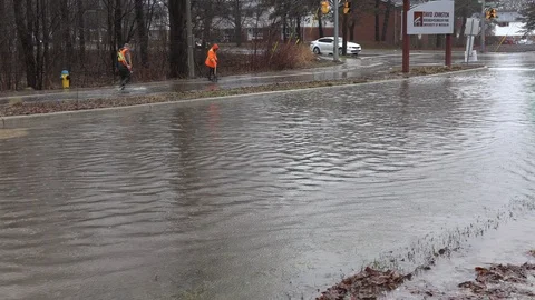 Flash flooding and heavy rain in city st... | Stock Video | Pond5