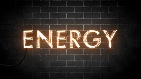 Flashing Energy writing on a brick wall | Stock Video | Pond5