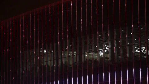 Flashing led strips at night on the wall... | Stock Video | Pond5