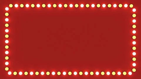 Flashing light bulbs red frame border sc... | Stock Video | Pond5