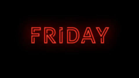 Flashing neon red Friday sign on black b... | Stock Video | Pond5