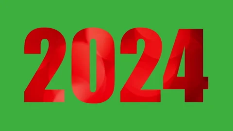 Flashing New Year 2024 red colour sign o... | Stock Video | Pond5