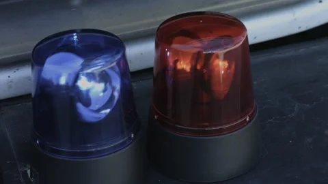 Flashing Police Lights Mounted On Front ... | Stock Video | Pond5