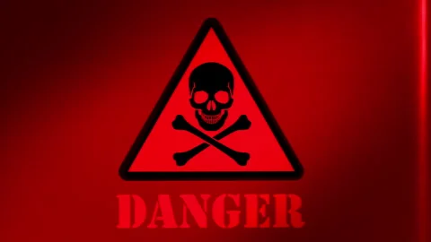 Flashing Red Alert Light On Danger Sign | Stock Video | Pond5