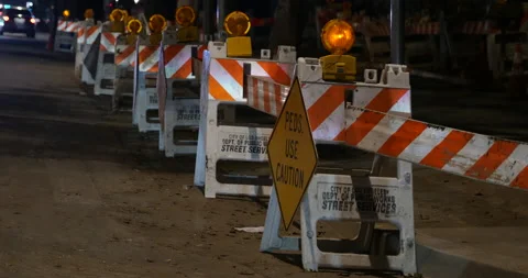 Flashing yellow light on caution signs i... | Stock Video | Pond5