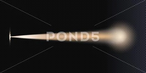 Flashlight beam directed on the wall realistic vector illustration ...