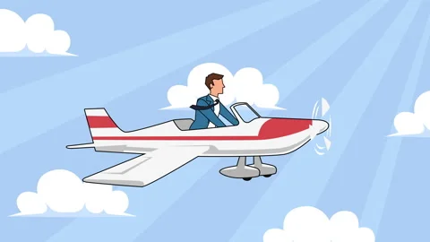 Flat cartoon businessman character flyin... | Stock Video | Pond5