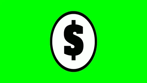 Flat cartoon dollar sign animation on gr... | Stock Video | Pond5